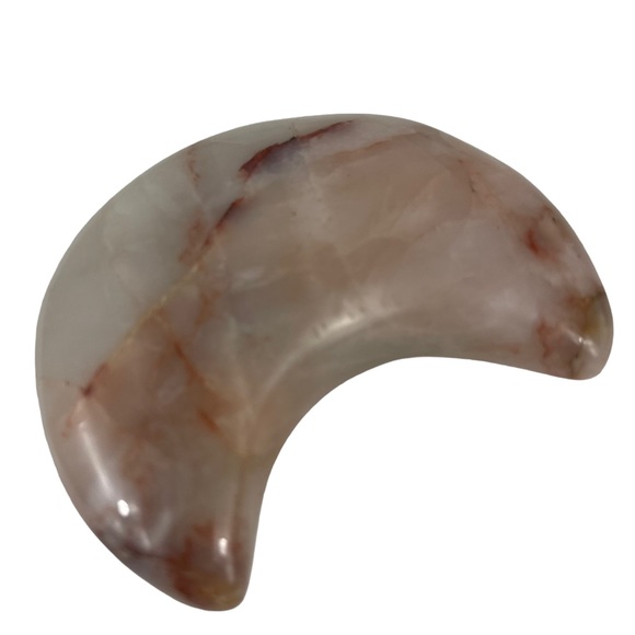 Accessories | Flower Agate Carnelian Moon Shaped Crystal Carved Palm ...